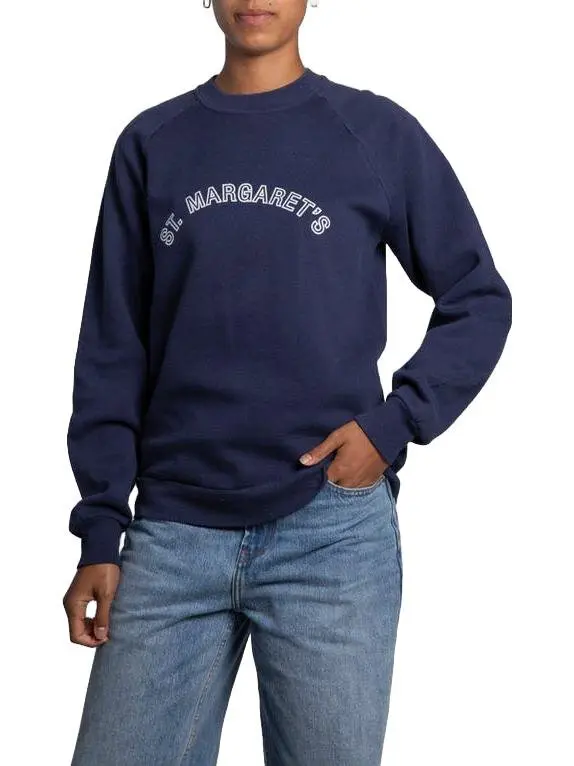ELWOOD Vintage St. Margaret's Crewneck Sweatshirt - Navy