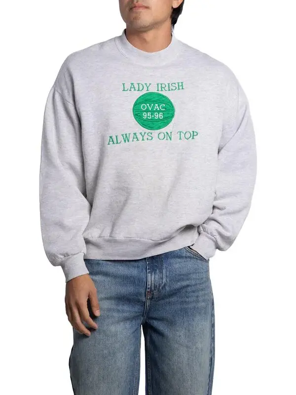ELWOOD Vintage '96 Ovac Lady Irish Basketball Sweatshirt - Grey