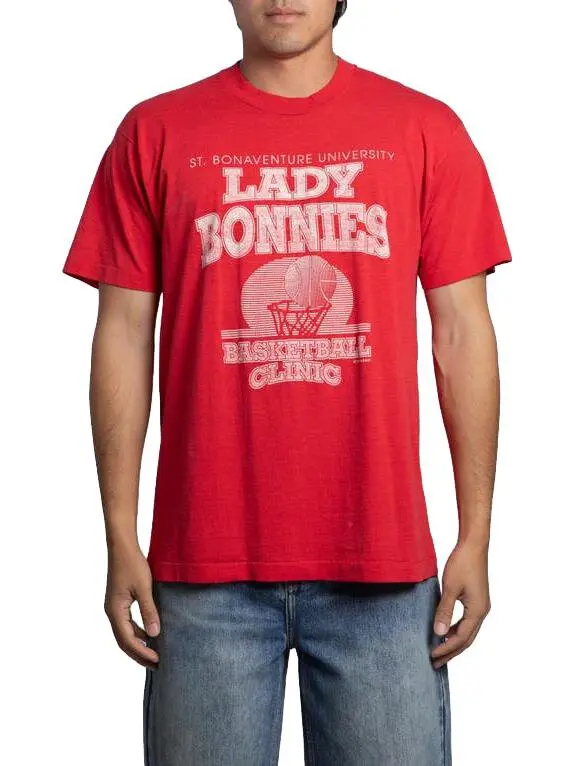 ELWOOD Vintage St. Bonaventure University Lady Bonnies Tee - Red