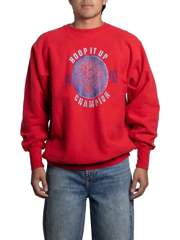 ELWOOD Vintage '93 Hoop It Up Champion Crewneck Sweatshirt - Red