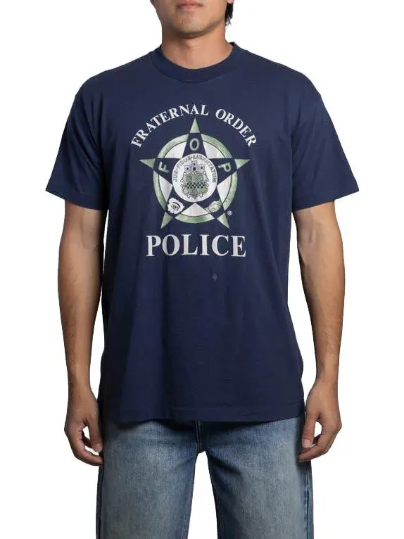 ELWOOD Vintage Fraternal Order Police Tee - Navy