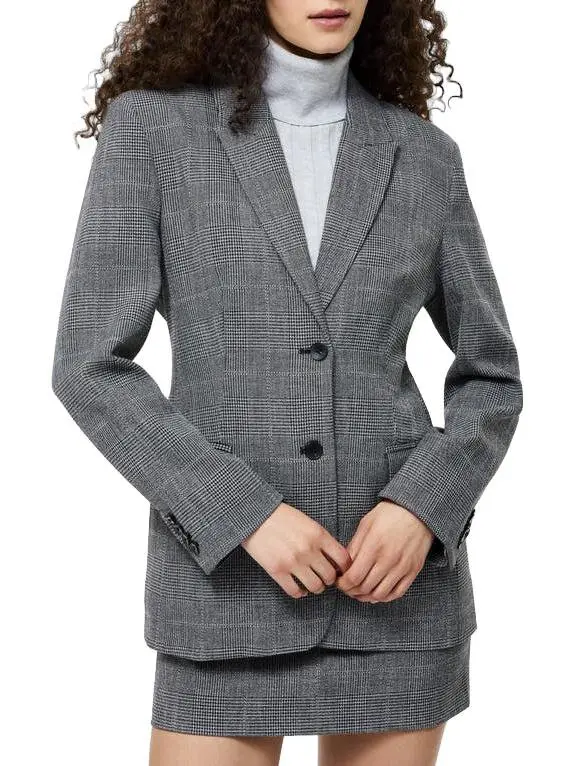 French Connection Glen Plaid Blazer - Charcoal
