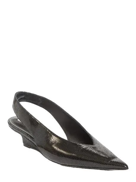 TOTÊME Snakeskin Embossed Wedge Slingback Pumps - Black