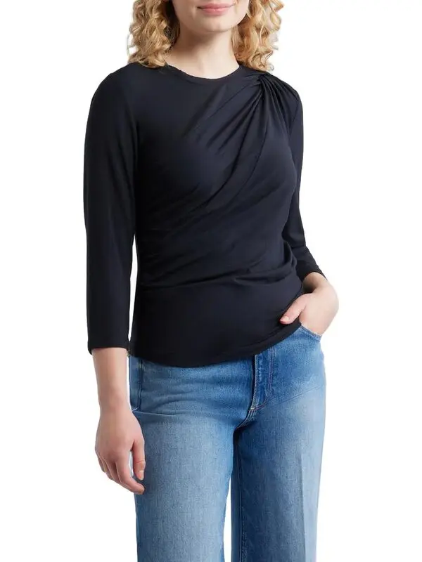CITY BLUES Shoulder Twist Top - Black