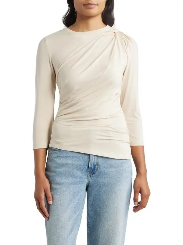 CITY BLUES Shoulder Twist Top - Sand