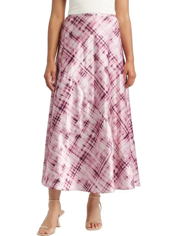 CITY BLUES Savoy Printed Bias Cut Maxi Skirt - Rose