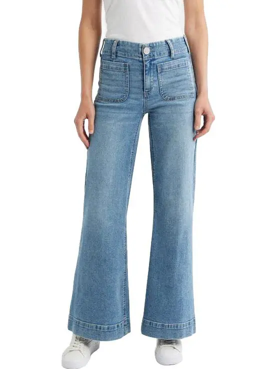 CITY BLUES Soho Patch Pocket Wide-leg Jeans - Vintage Whisker