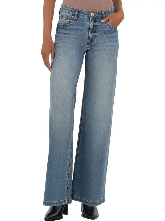 Kut From The Kloth Mid-rise Wide-leg Jeans - Ablaze