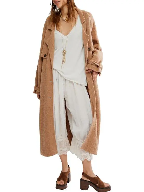 Free People Trespass Tie Waist Maxi Cardigan - Morning Sand