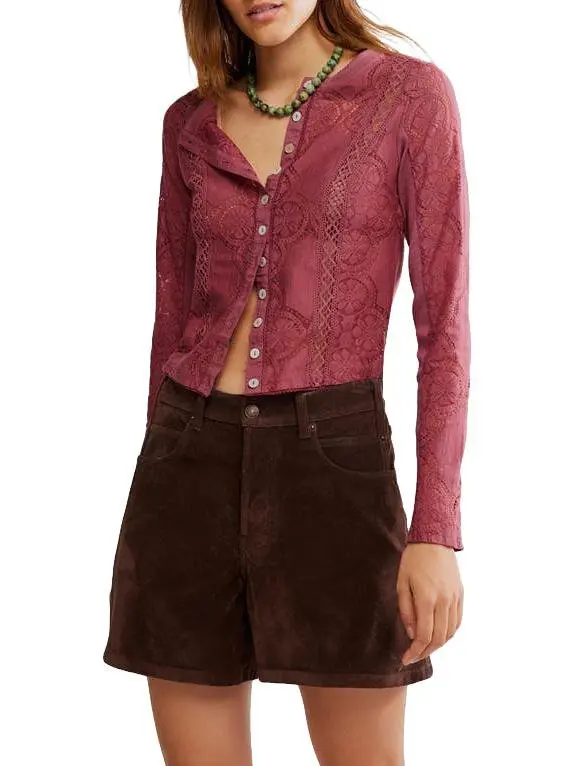 Free People Jae Button-up Top - Crushed Berry
