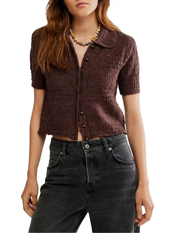 Free People Daylight Collared Cardigan - French Chocolate