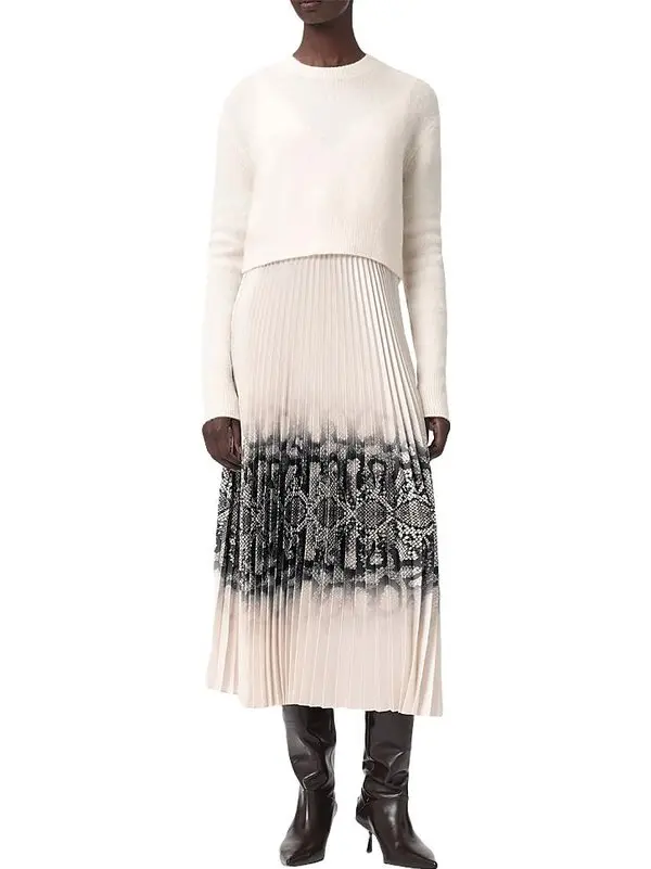 ALLSAINTS Curtis Ophis Dress And Sweater - Chalk White