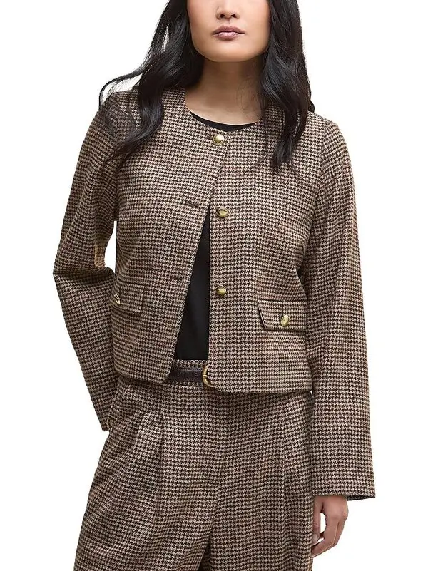Barbour Corina Tailored Jacket - Brown/orange Check