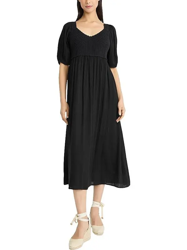 THE GOOD JOURNEY Puff Sleeve Dress - Black