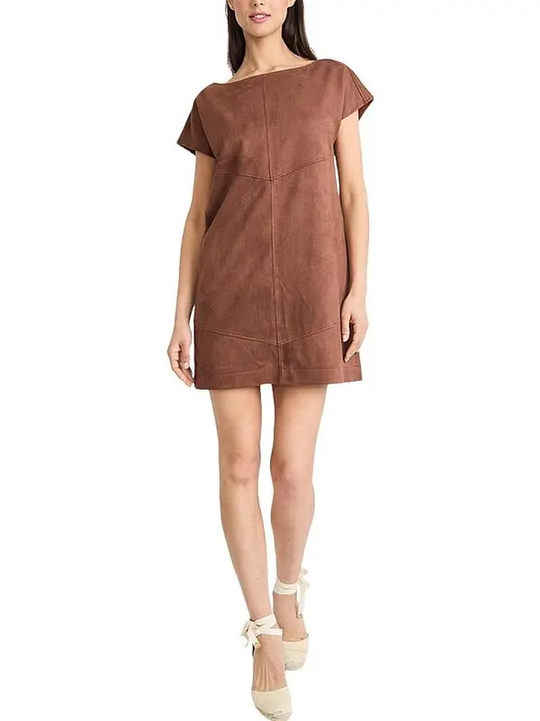 THE GOOD JOURNEY Tie Back Mini Dress - Downtown Brown