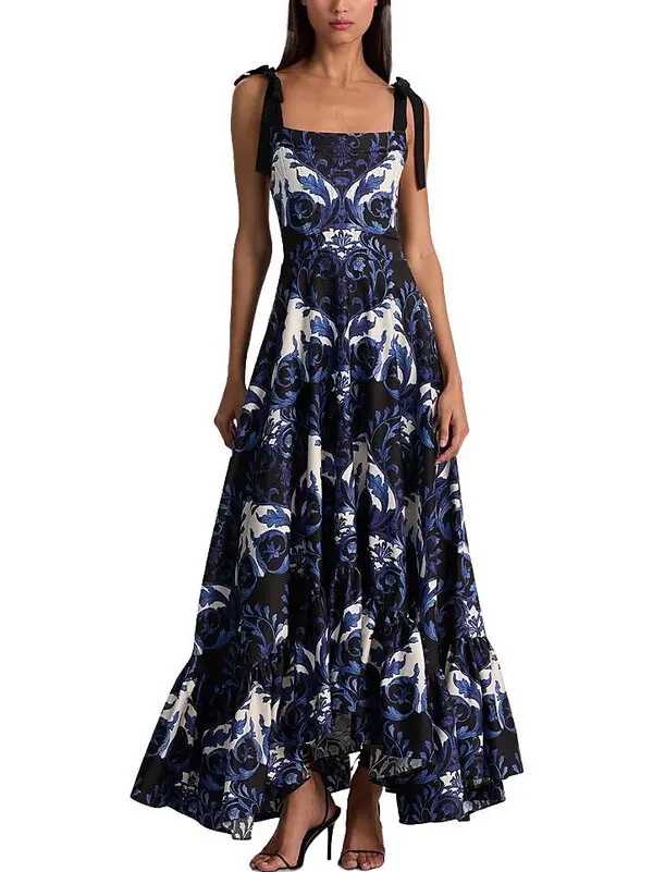 Alice + Olivia Rosalee Tie Strap Bustier Maxi Dress - Regal Retreat