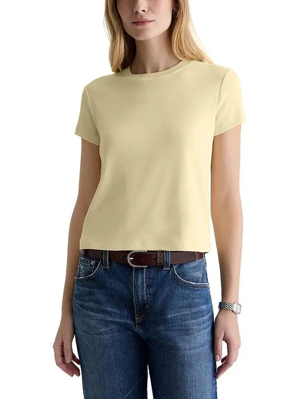 Ag Sadie Crew Cropped Tee - Butter Yellow