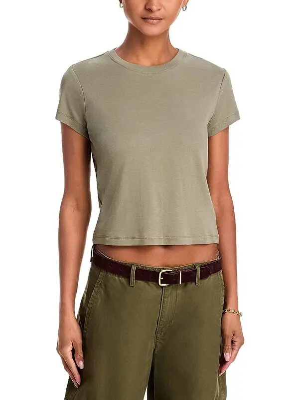 Ag Sadie Crew Cropped Tee - Spruce Green