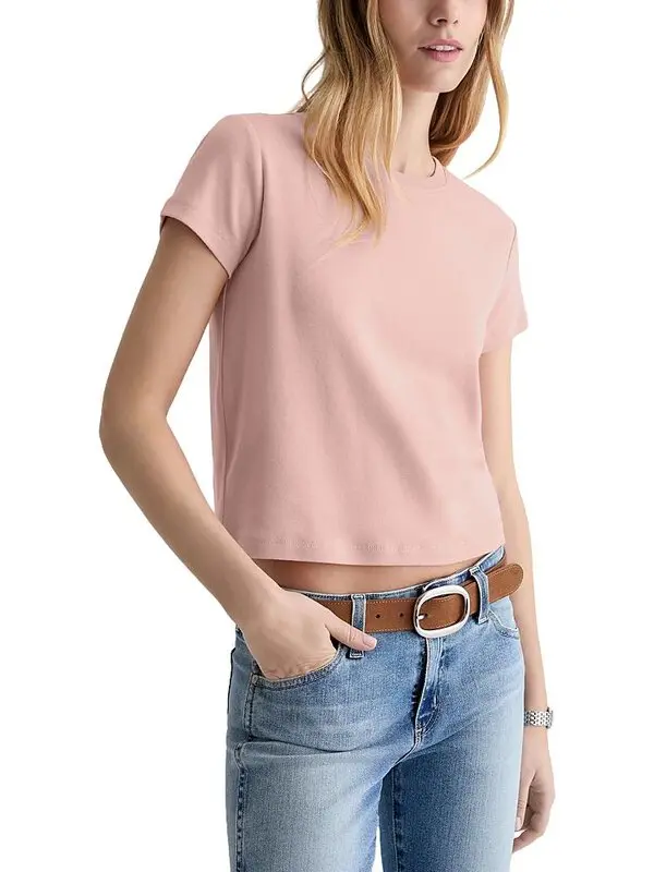 Ag Sadie Crew Cropped Tee - Sulfur Rose