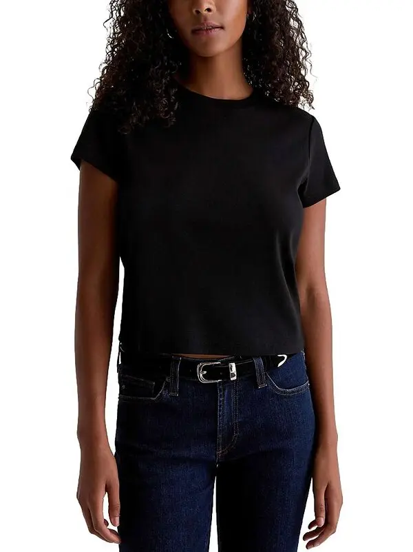 Ag Sadie Crew Cropped Tee - Super Black
