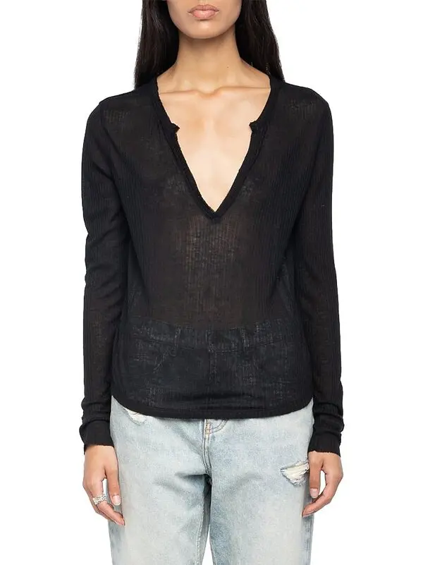 Zadig&Voltaire Tani Ribbed Top - Black
