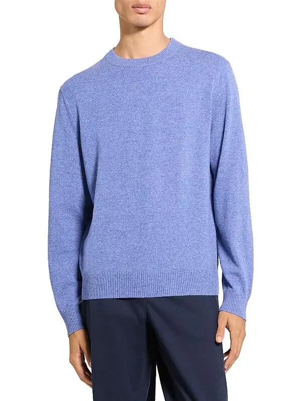 Theory Hilles Cashmere Sweater - Blue Lake Melange