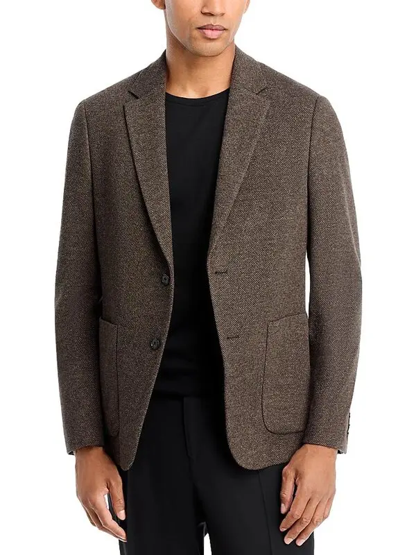 Theory Clinton City Knit Twill Jersey Jacket - Brownwood Multi