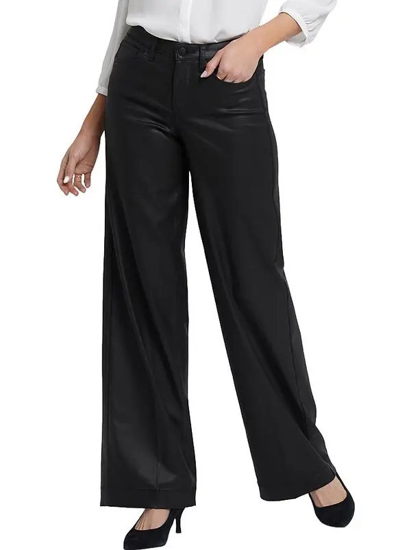 NYDJ Coated Teresa Wide Leg Jeans - Black Coated