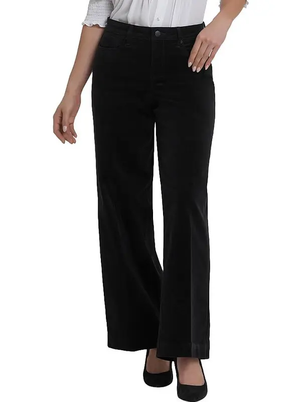 NYDJ Teresa Wide Leg Corduroy Pants - Black