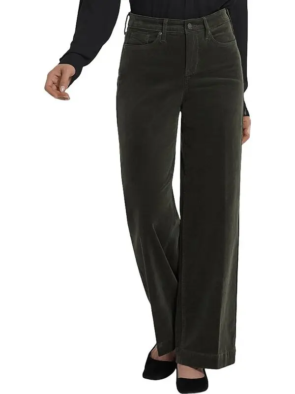 NYDJ Teresa Wide Leg Corduroy Pants - Vine Leaf