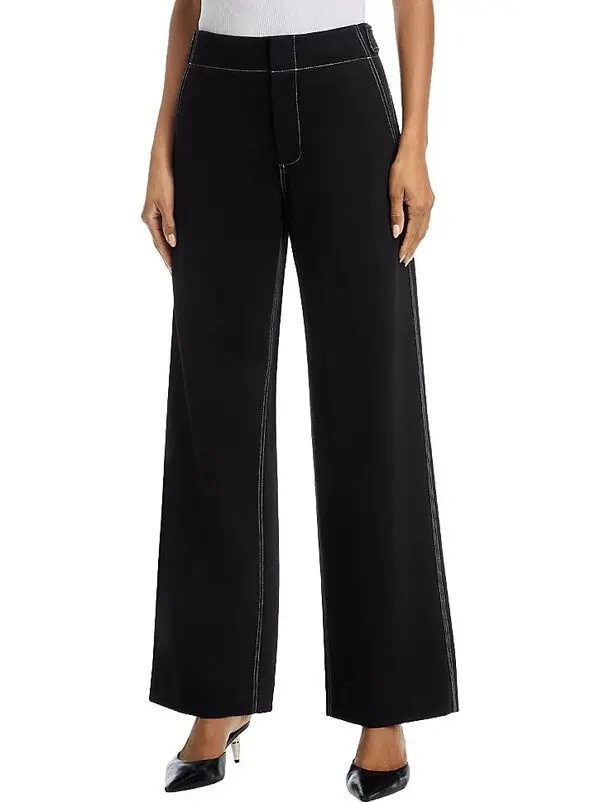 Rag & Bone Irina Pont Contrast Stitch Pants - Black
