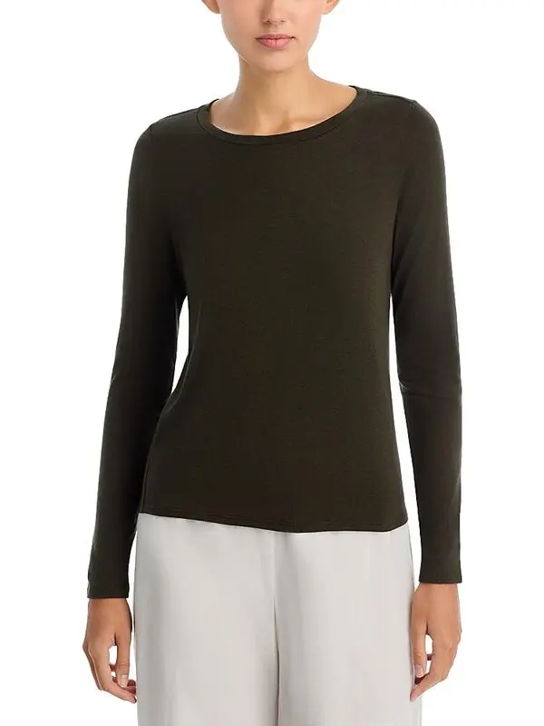 Eileen Fisher Slim Fit Long Sleeve Tee - Woodland