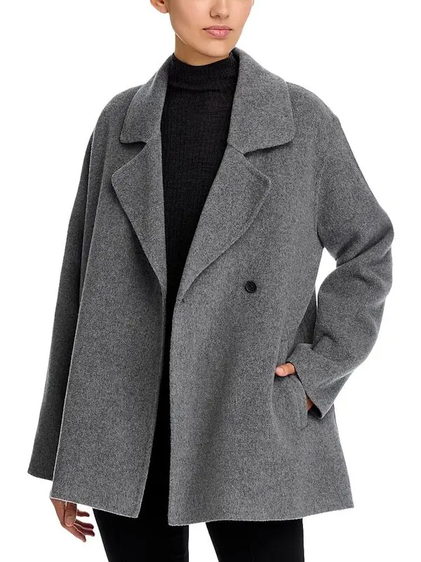 Eileen Fisher Wool Trench Coat - Ash