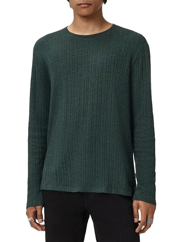 John Varvatos Fern Feeder Rib Long Sleeve Tee - Seaweed