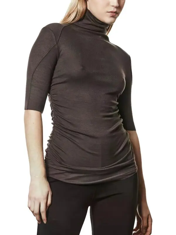 THOM KROM Fitted Turtleneck T-shirt - Brown