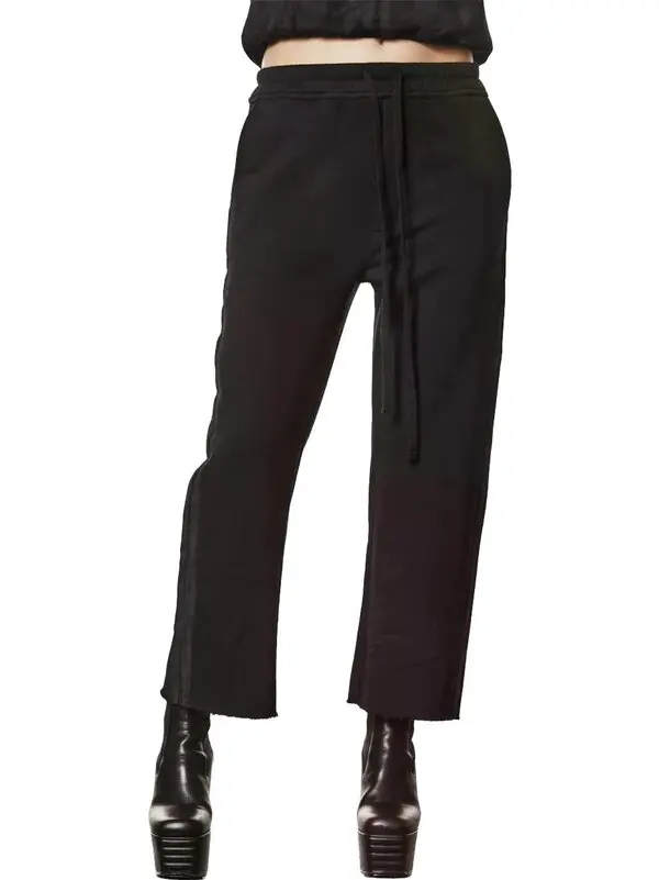 THOM KROM Side-stripe Raw-edge Track Pants - Black