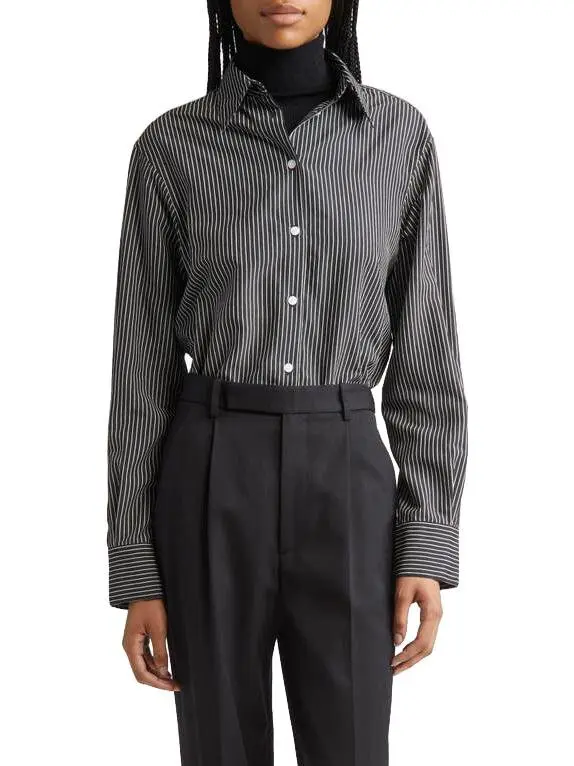 Proenza Schouler Lynsey Stripe Button-up Shirt - Black/white