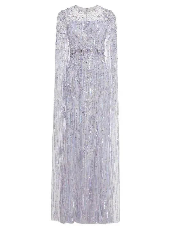 Jenny Packham Ruby Sequin-embellished Maxi Dress - Cloud