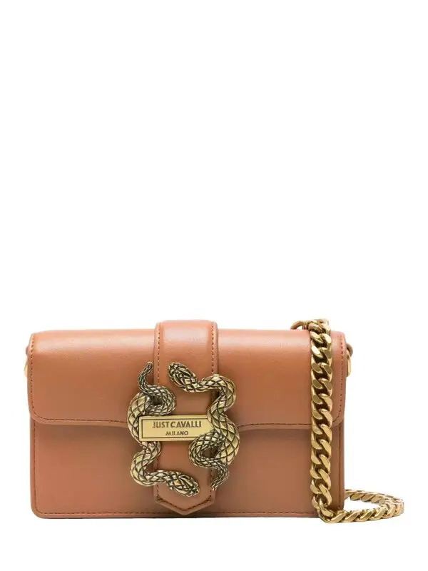 Just Cavalli Snake-buckle Chain Crossbody Bag - Brown
