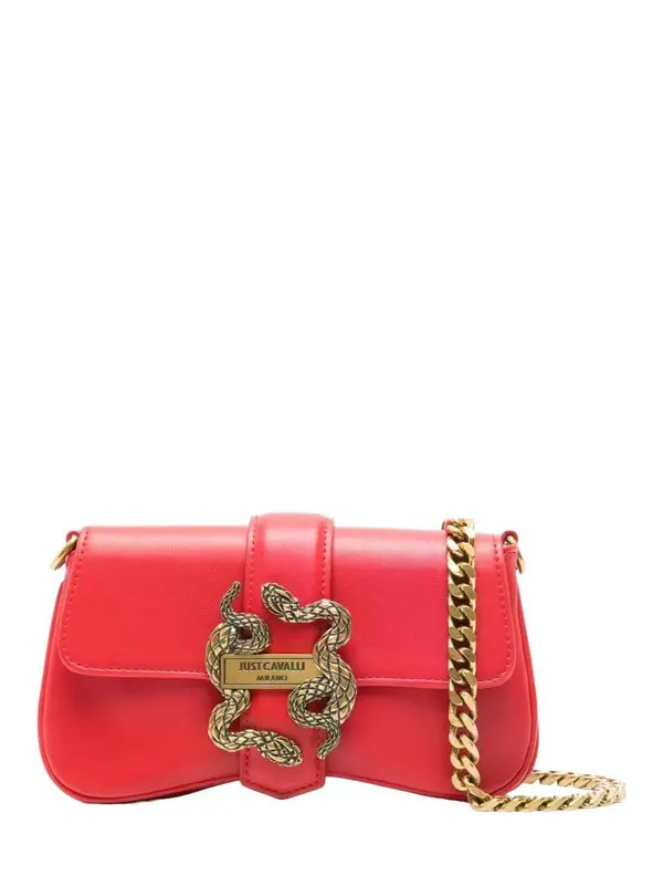 Just Cavalli Snake Buckle Shoulder Bag - Red