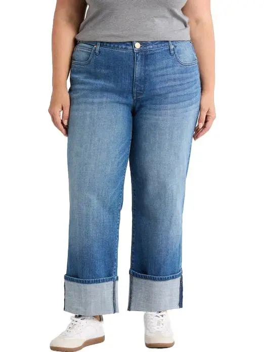 Kut From The Kloth Sienna Cuffed High-waist Wide-leg Jeans - Hallowed