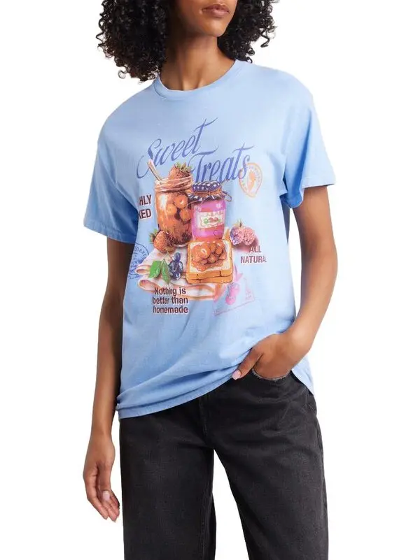 VINYL ICONS Sweet Treats Cotton Graphic T-shirt - Blue