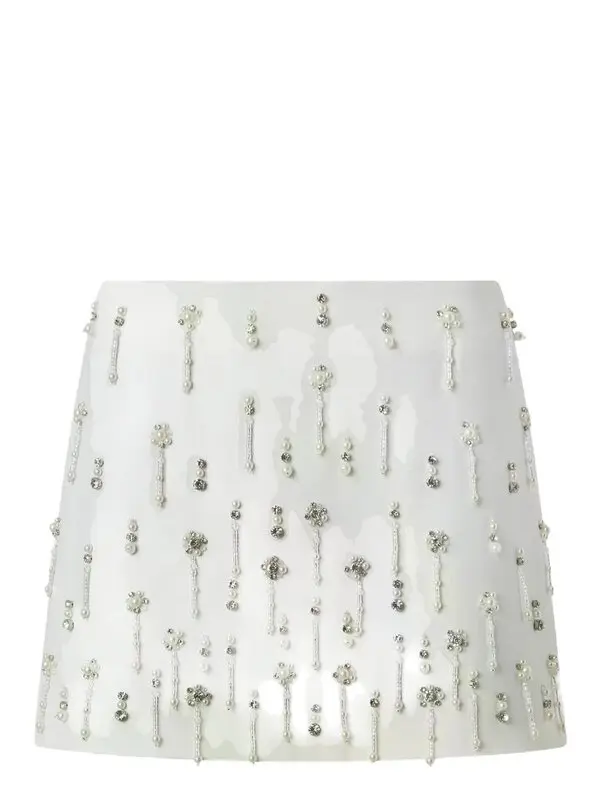 Pinko Beaded-embellished Mini Skirt - White