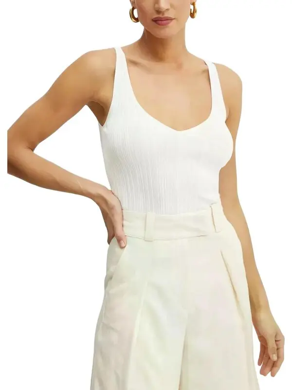 IVY OAK Ribbed V-neck Tank Top - White