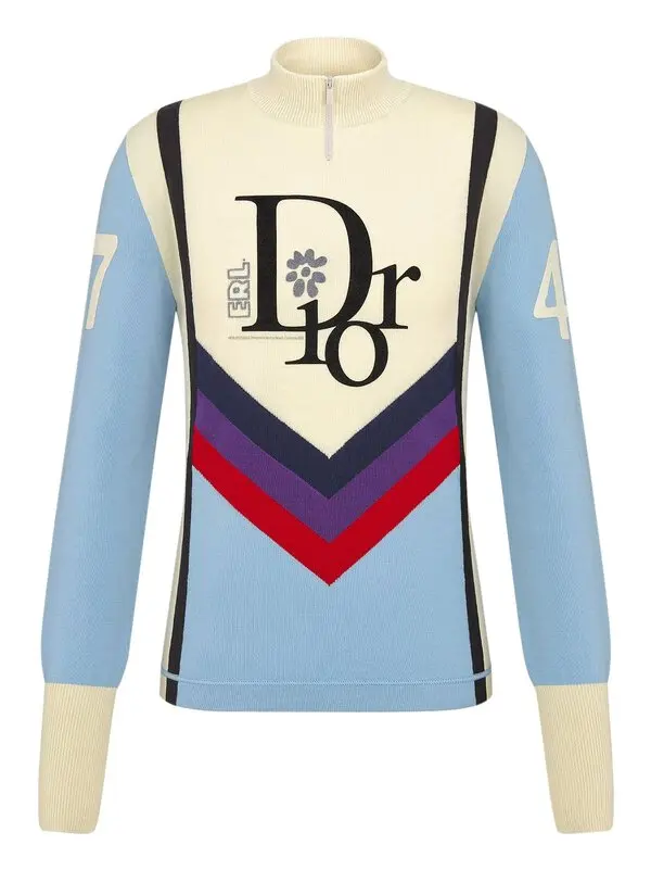 Dior X Erl Zipped-collar Sweater - Multicolor