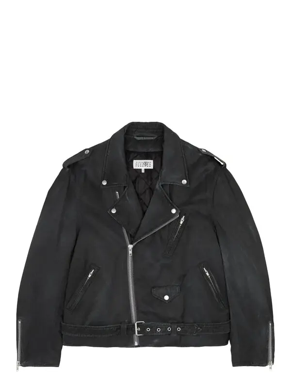 MAISON MARGIELA Belted Biker Jacket - Black