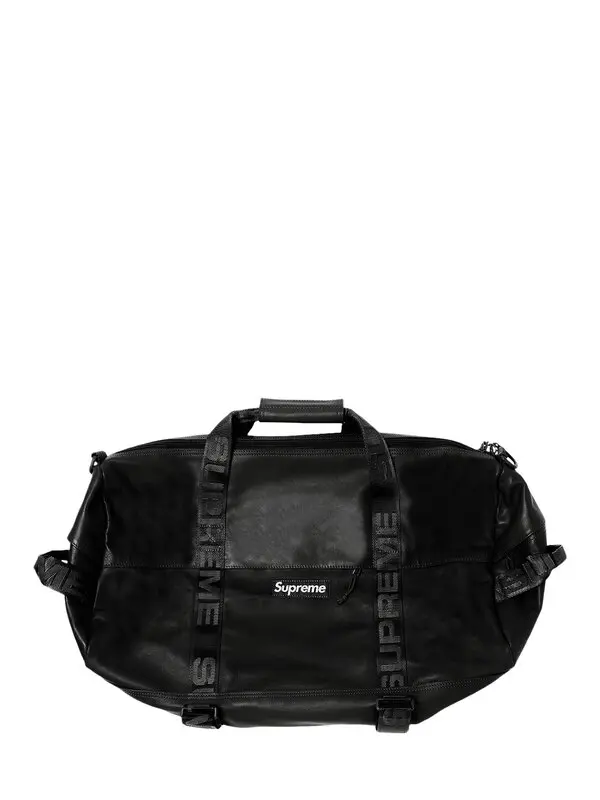 Supreme Leather Duffle Bag - Black