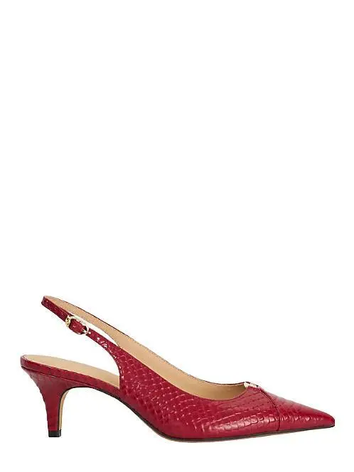 DUNE Heeled Leather Slingbacks - Red Leather