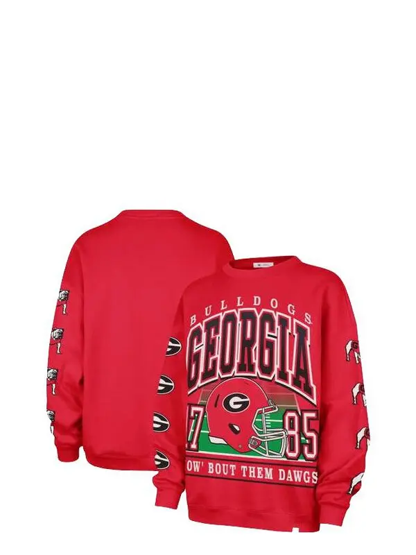 '47 Georgia Bulldogs Oversized Pullover Sweatshirt - Red