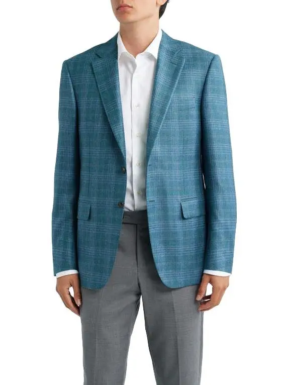 Canali Siena Regular Fit Plaid Sport Coat - Green